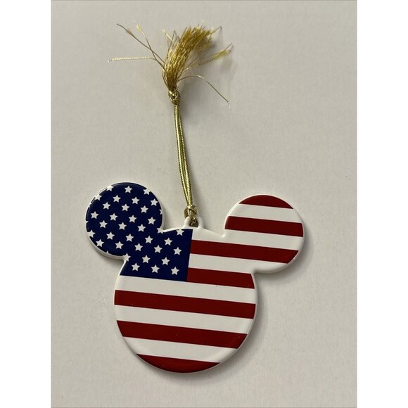 Holiday | Mickey Mouse Walt Disney Usa Ears Flag Stars Stripes Ornament ...